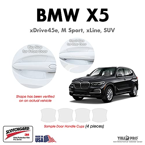 YelloPro Custom Fit Door Handle Cup 3M Scotchgard Anti Scratch Clear Bra Paint Protector Film Cover Self Healing PPF Guard Kit for 2019 2020 2021 2022 2023 BMW X5 SUV