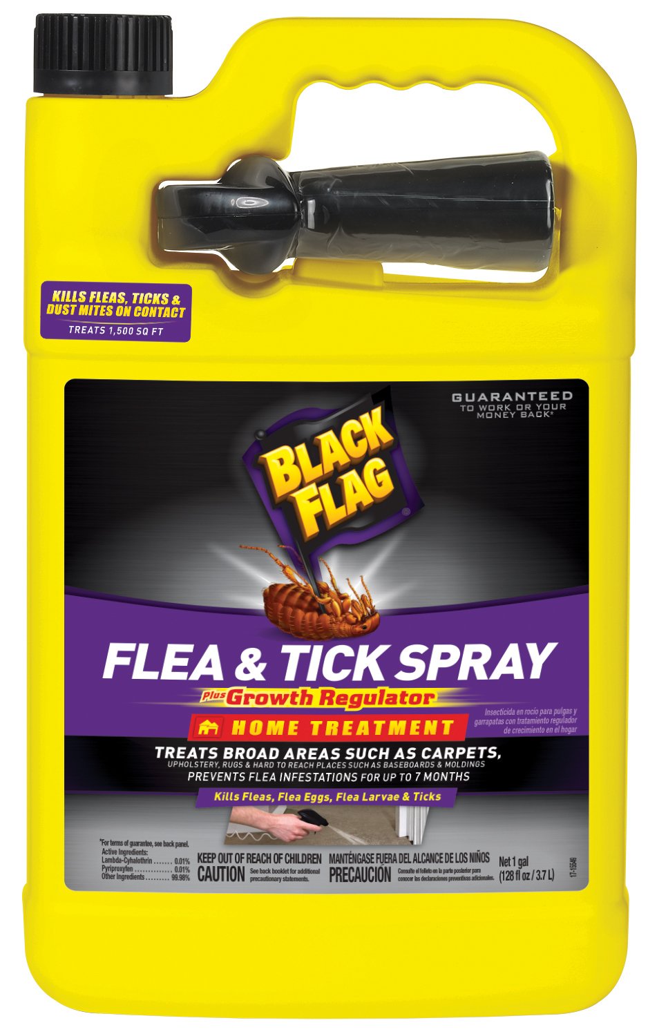 Black Flag Flea & Tick Killer Home Treatment with Growth Regulator Spray, 1 gallon
