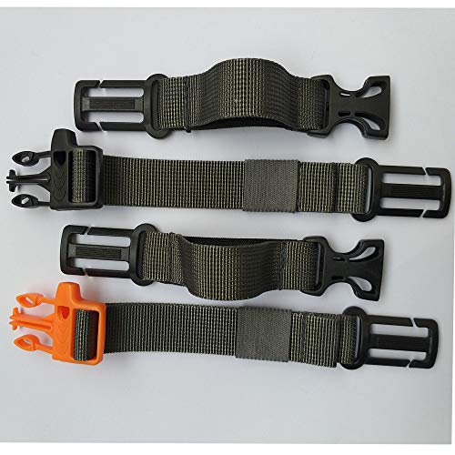 Amlrt 2 Pack Backpack Chest Strap- Nylon -Suitable for Webbing on The Backpack up to1in.(Wolf Grey