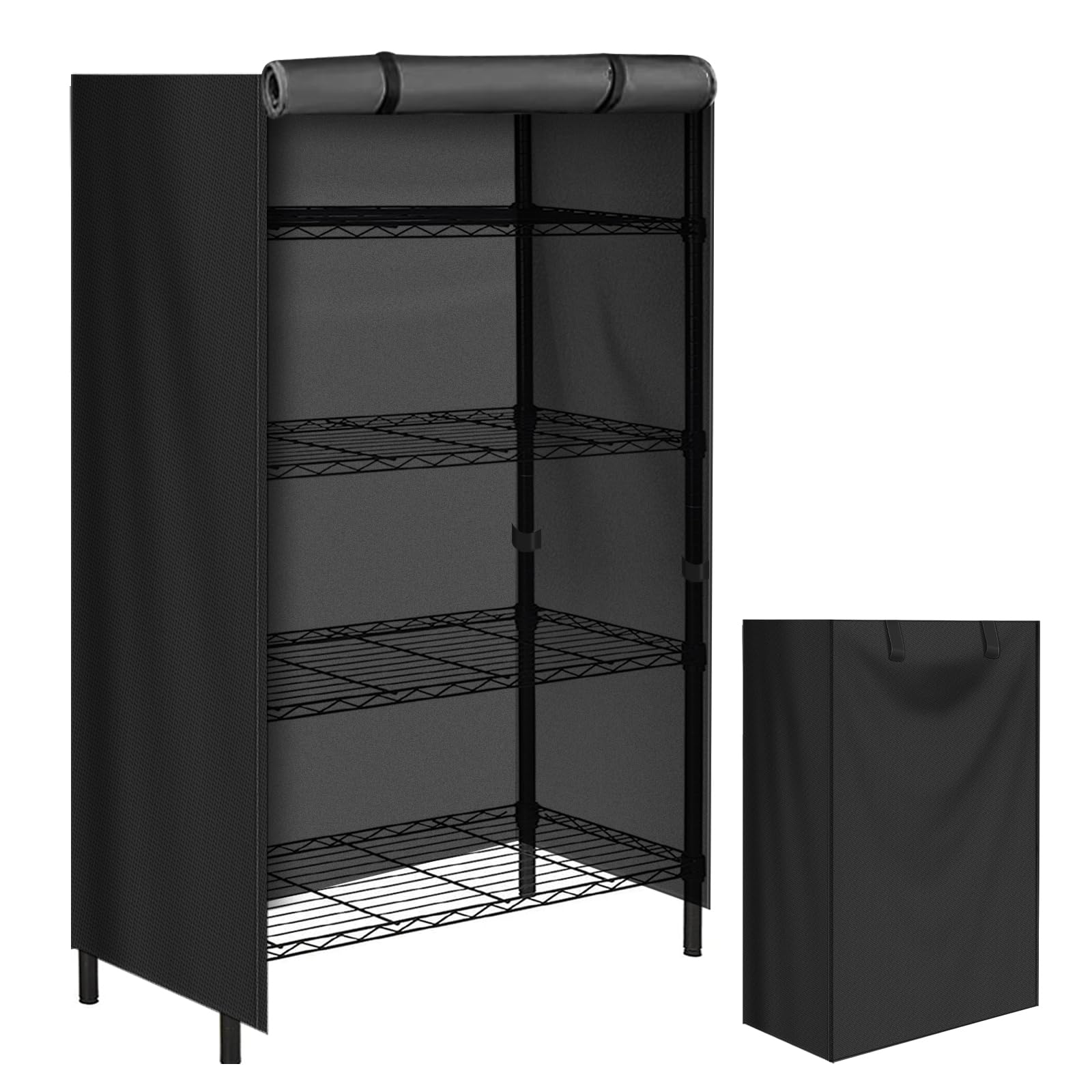 CATOTEL Storage Shelving Unit Cover,Waterproof Shelf Cart Cover Protective Outdoor Indoor Storage Rack Dust Cover with Zipper (30" Lx14 Wx60 H)