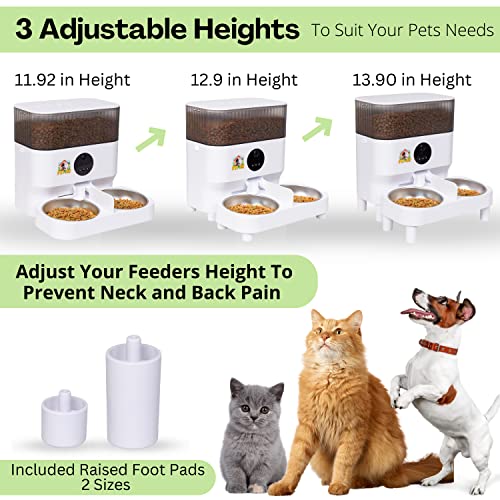 Automatic Cat Food Dispenser - with 1080p Wide Angle Smart Camera and WiFi - Automated Pet Feeder - Auto Timed Function with Portion Control - Dual Dishes for Multiple Cats
