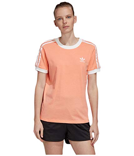 adidas Originals Women's 3-Stripes Tee Chalk Coral/White Small