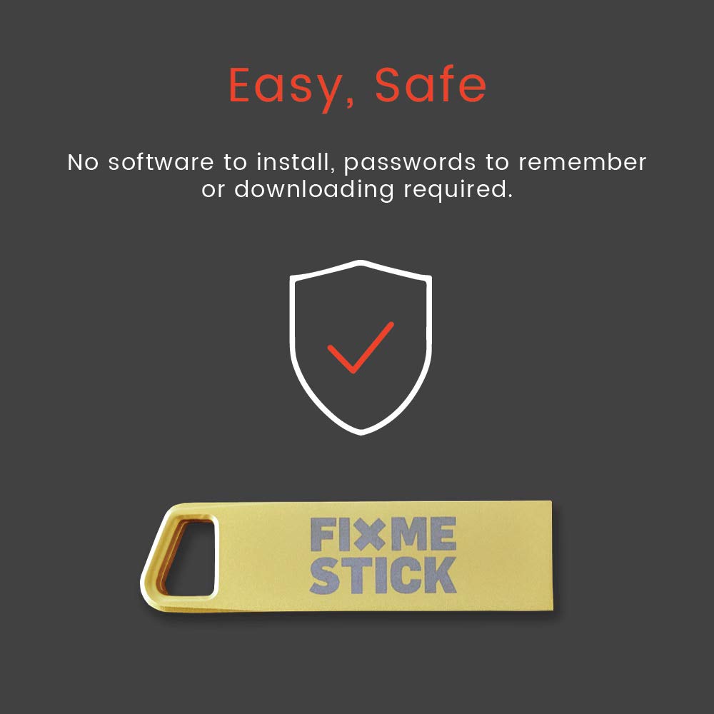 FixMeStick Gold Computer Virus Removal Stick for Windows PCs - Unlimited Use on Up to 5 Laptops or Desktops for 2 Years - Works with Your Antivirus
