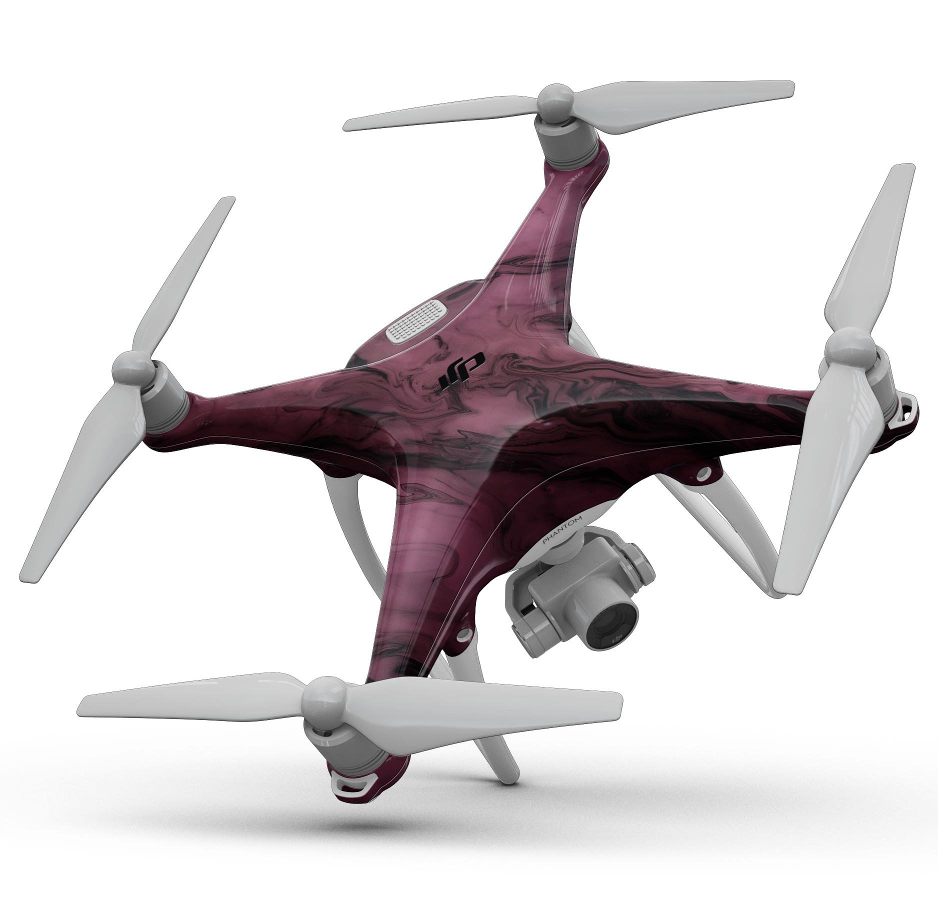 Design Skinz Design Skinz Black & Pink Marble Swirl V1 Full-Body Wrap Decal Skin-Kit Compatible with The Drone DJI Phantom 3/Phantom 3 Pro