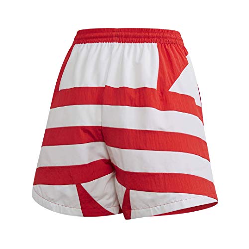 adidas Originals Women's Large Logo Shorts, Lush Red/White, 2XS