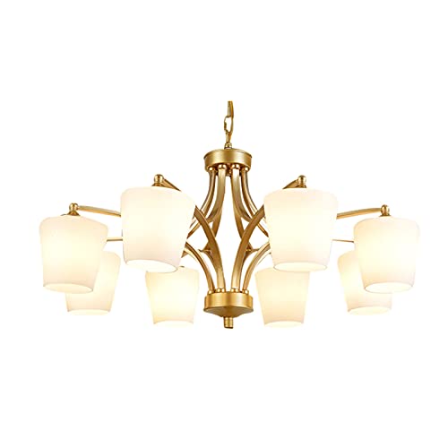 AAXYZX Ceiling Lights, Luxury Iron Pendant Light Modern Large Ceiling Lamp 8 (Color : Golden, Size : 8)