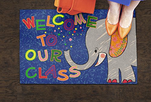 Flagship Carpets Childrens Multicolor Welcome Mat for Classroom or Kids Home School Room, Kids Room and Playroom or Entryway Rug, 2' x 3', Elephant