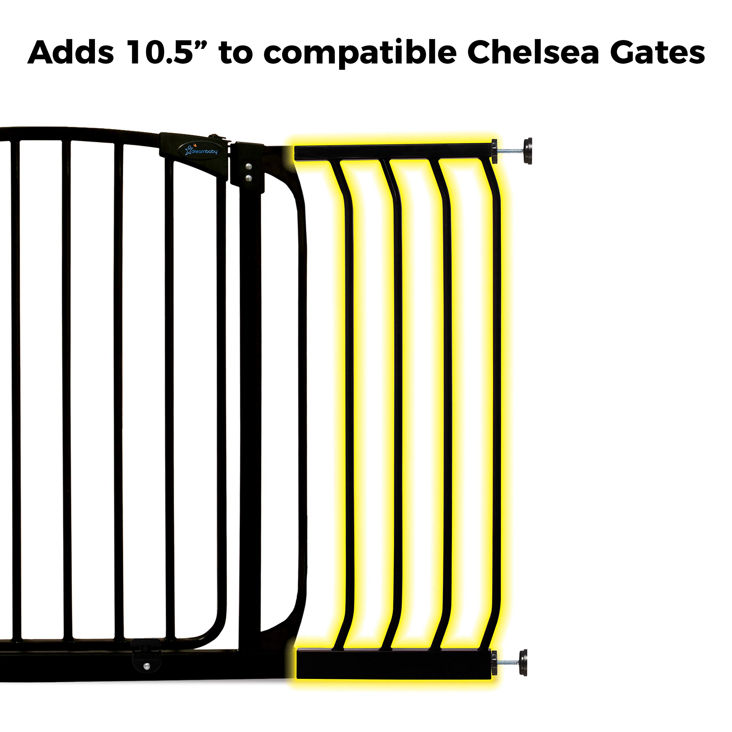 Dreambaby 10.5 in. Black Chelsea Gate Extension