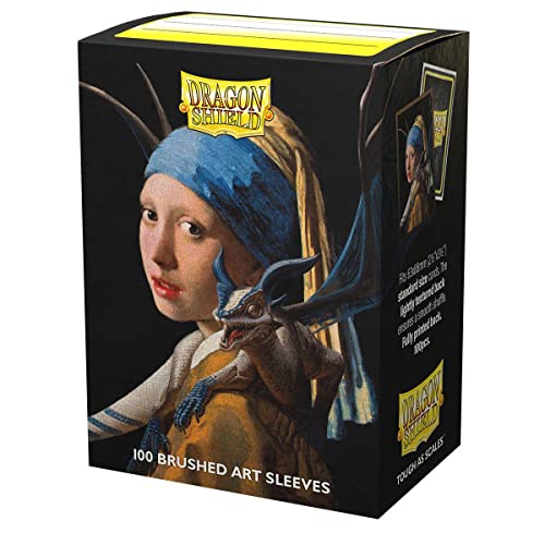 Dragon Shield Standard Size Sleeves – Limited Edition Brushed Art: Girl with a Pearl Earring 100CT - Card Sleeves Smooth & Tough - Compatible with Pokemon, Yugioh, & Magic The Gathering – MTG, TCG