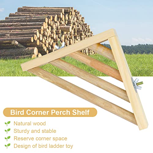 Litewoo Bird Perch Corner Platform Stand Shelf for Birds Budgie Parakeet Cockatiel Conure Cockatoo(Ladder)