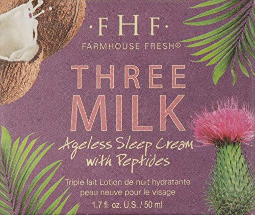 FarmHouse Fresh Face Moisturizer, Anti-Aging Cream. Hydrating Peptide Overnight Cream, Three Milk Ageless Sleep Cream. 1.7 Fl Oz