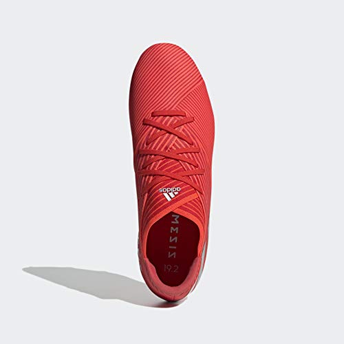 adidas Men's Nemeziz 19.2 Firm Ground Soccer Shoe, Active Red/Silver Metallic/Solar Red, 10 M US