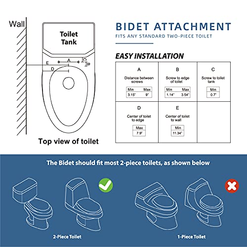 Awinner Bidet Toilet Seat Attachment,Non-Electric Ultra-Thin Fresh Water Sprayer Bidet with Self Cleaning Dual Nozzle,Adjustable Water Pressure Bidet Attachment for front and rear wash