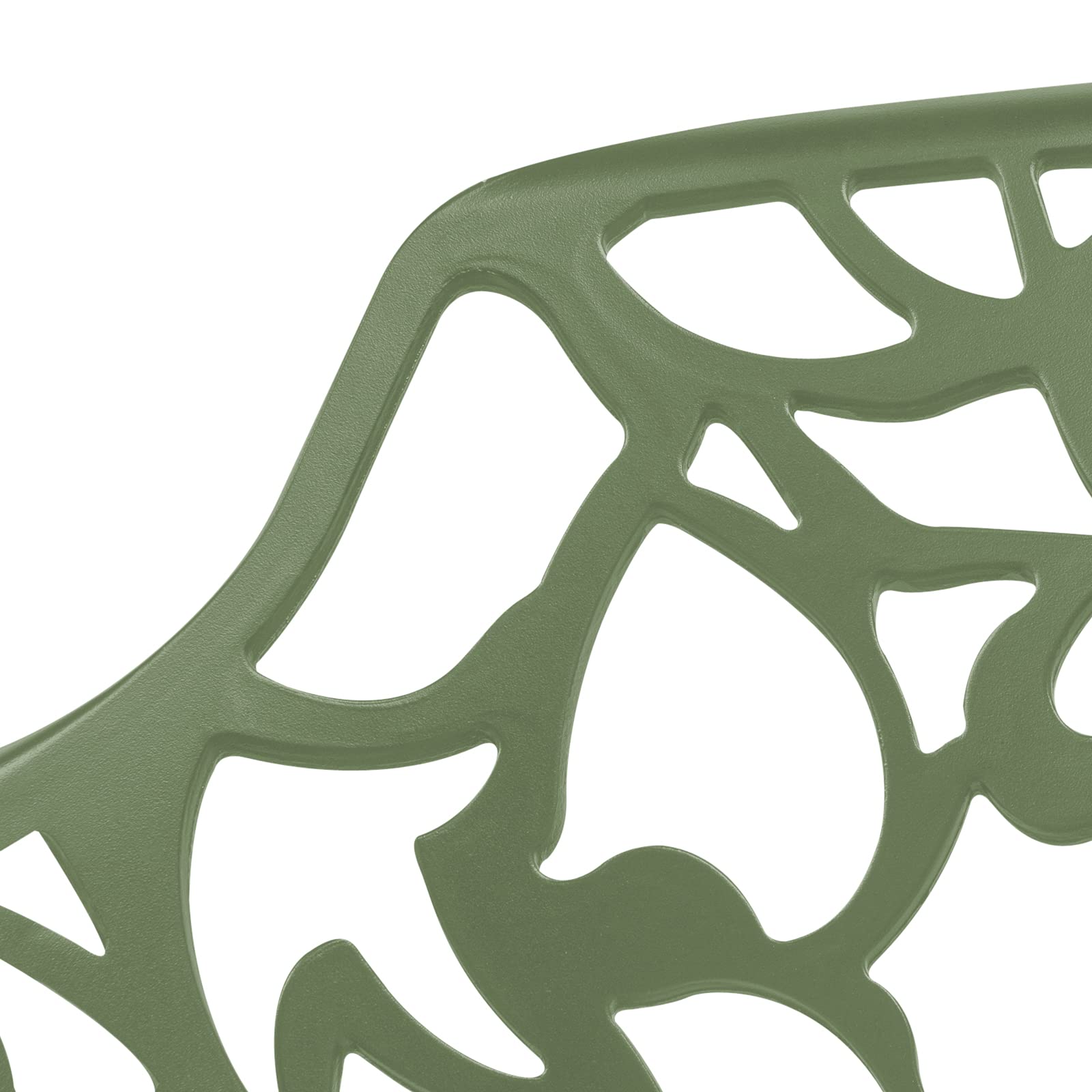 LeisureMod Devon Modern Aluminum Indoor-Outdoor Stackable Patio Dining Armchair, Khaki Green