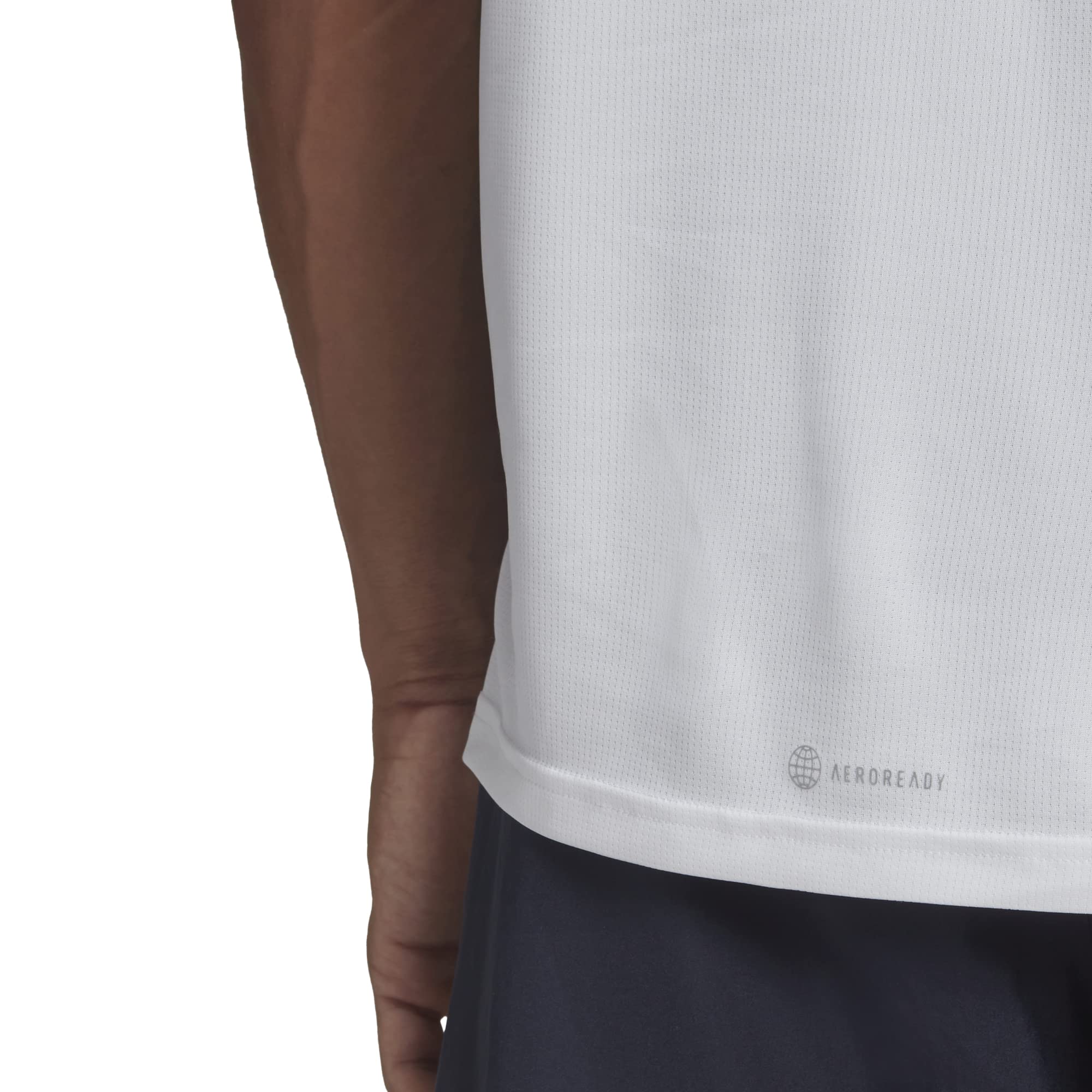 adidas Men's Own The Run Tee, White/Black/Purple Rush/Semi Mint Rush, Small