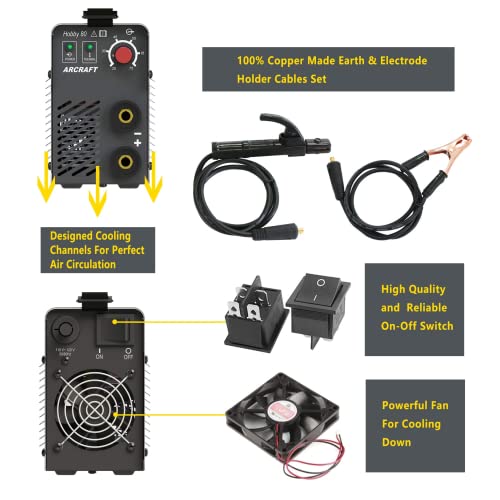 ARCRAFT Stick Welder, Mini and Portable Welding Machine 140A, IGBT Inverter 110/220V Portable ARC MMA Welder Machine with Hot Start, Arc force and Anti-Stick