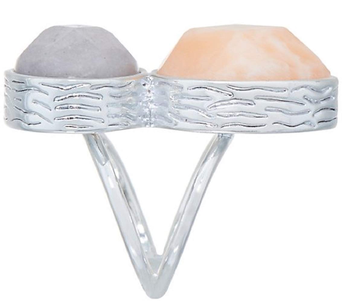 AFFY Samantha Wills 'Here Comes the Sun' Bold Ring (Labradorite: goldtone, gray quartzite, 8)