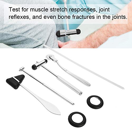 Akozon Neurological Hammer, Medical Muscle Reflex Diagnostic Percussion Health Care Percussor Kit 5 Piece Set with Pointed Round Triangle T-Shaped Head for Nurses