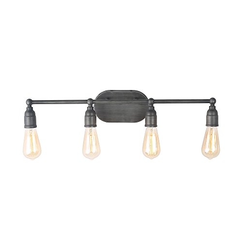 LNC Bathroom Vanity Light Fixture, Industrial Water Pipe Wall Lamp, Dark Silver Finish for Kitchen, Doorway, Entryway, 27.6β
