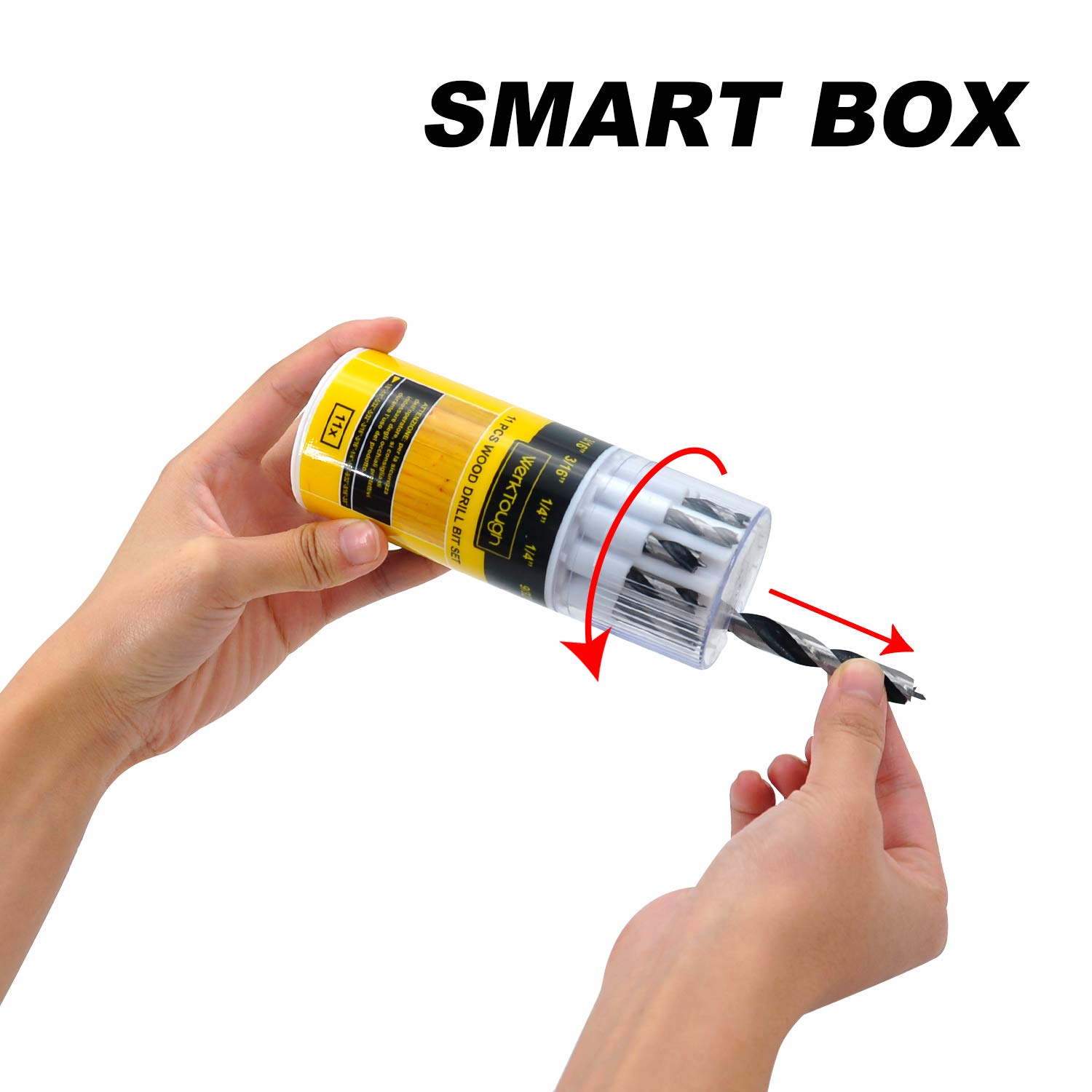 Uniteco Brad Point Wood Drill Bit Set 11-Piece Perfect for DIY Carpenter Woodworking Carving Engraving Drilling E01008