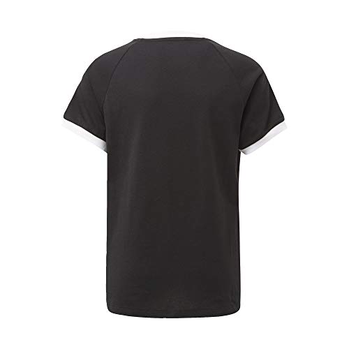 adidas Originals Boys' Big 3-Stripes Tee, black/white, Small