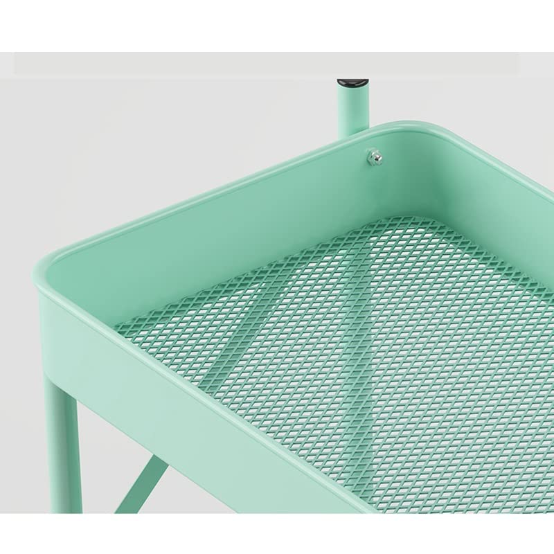 LIRUXUN Metal 3 Tier Folding Trolley Wheeled Kitchen Storage Shelf Trolley (Color : E, Size : 78cm*45cm)