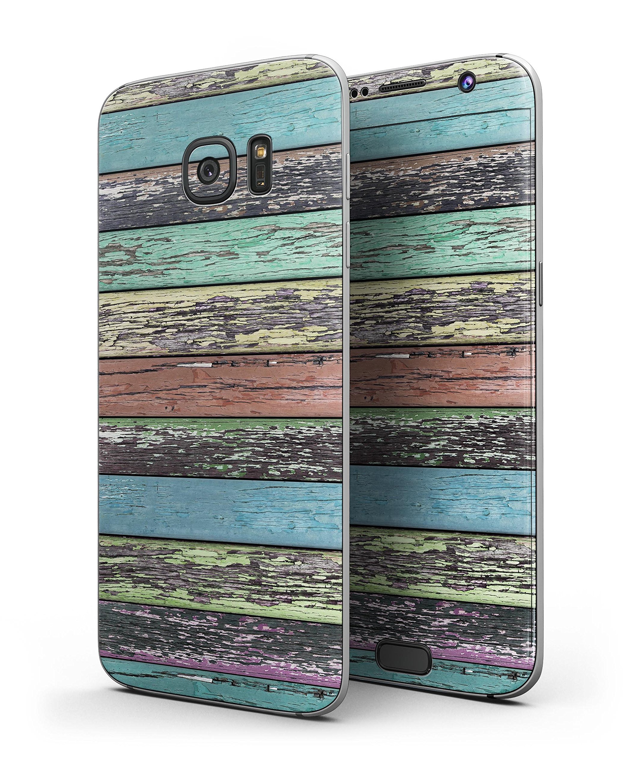 Design Skinz Design Skinz Chipped Pastel Paint on Wood Full-Body Wrap Decal Skin-Kit for The Galaxy S7 Edge