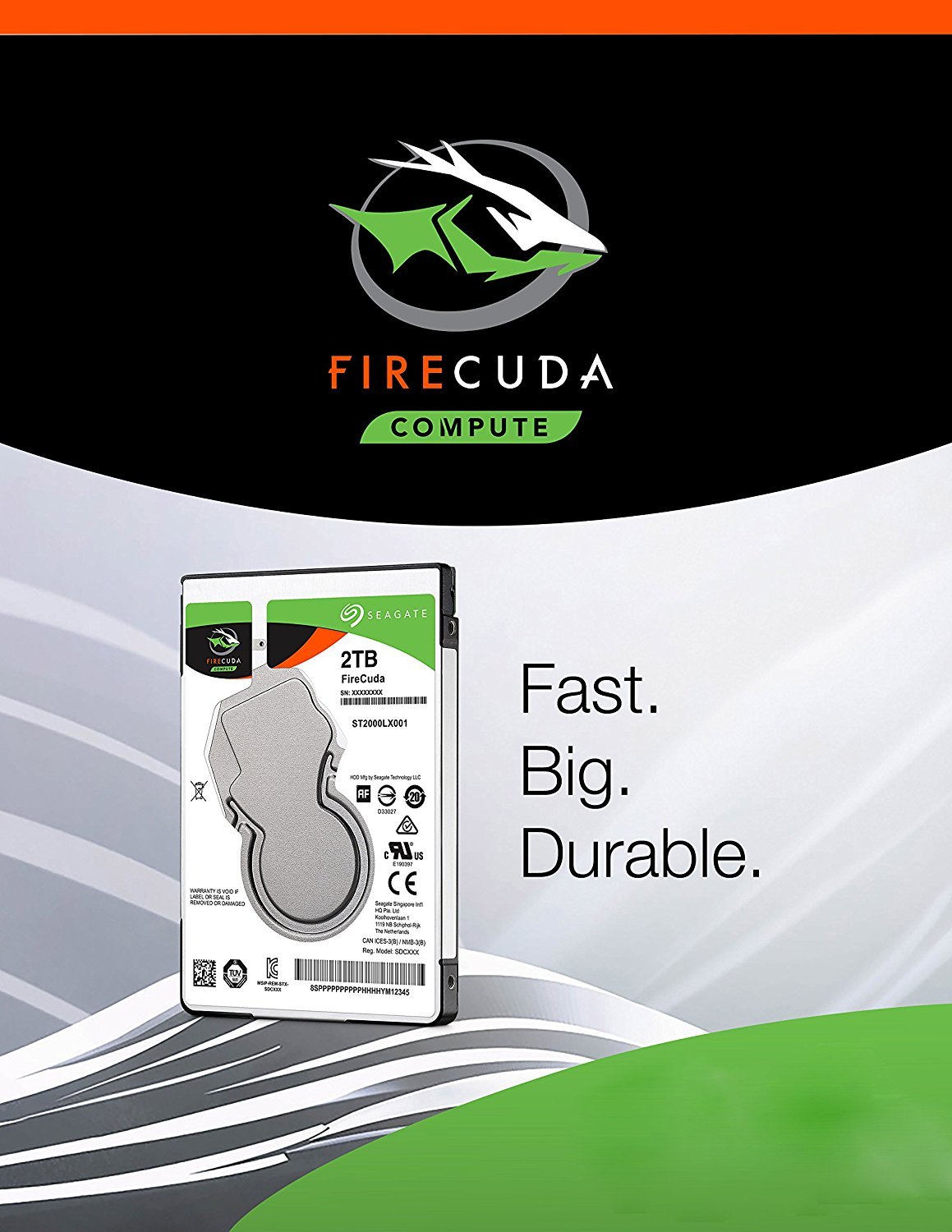 Seagate FireCuda 2TB Solid State Hybrid Drive Performance SSHD – 3.5 Inch SATA 6Gb/s Flash Accelerated for Gaming PC Desktop (ST2000DX002)