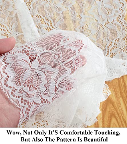 Vintage-Lace-Table-Runner 12x120-Inch Wedding Bridal Lace Table Runners Flower Table Runner Tea Party Tablecloth White Lace Runner