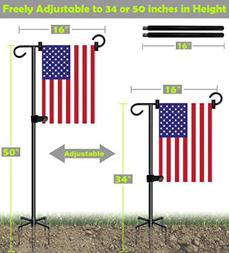 Ardier 50-inch Outdoor Garden Flag Stand, Extra Tall Yard Flag Holder for Outside 12x18 Home Patio Decor, 2-Pack