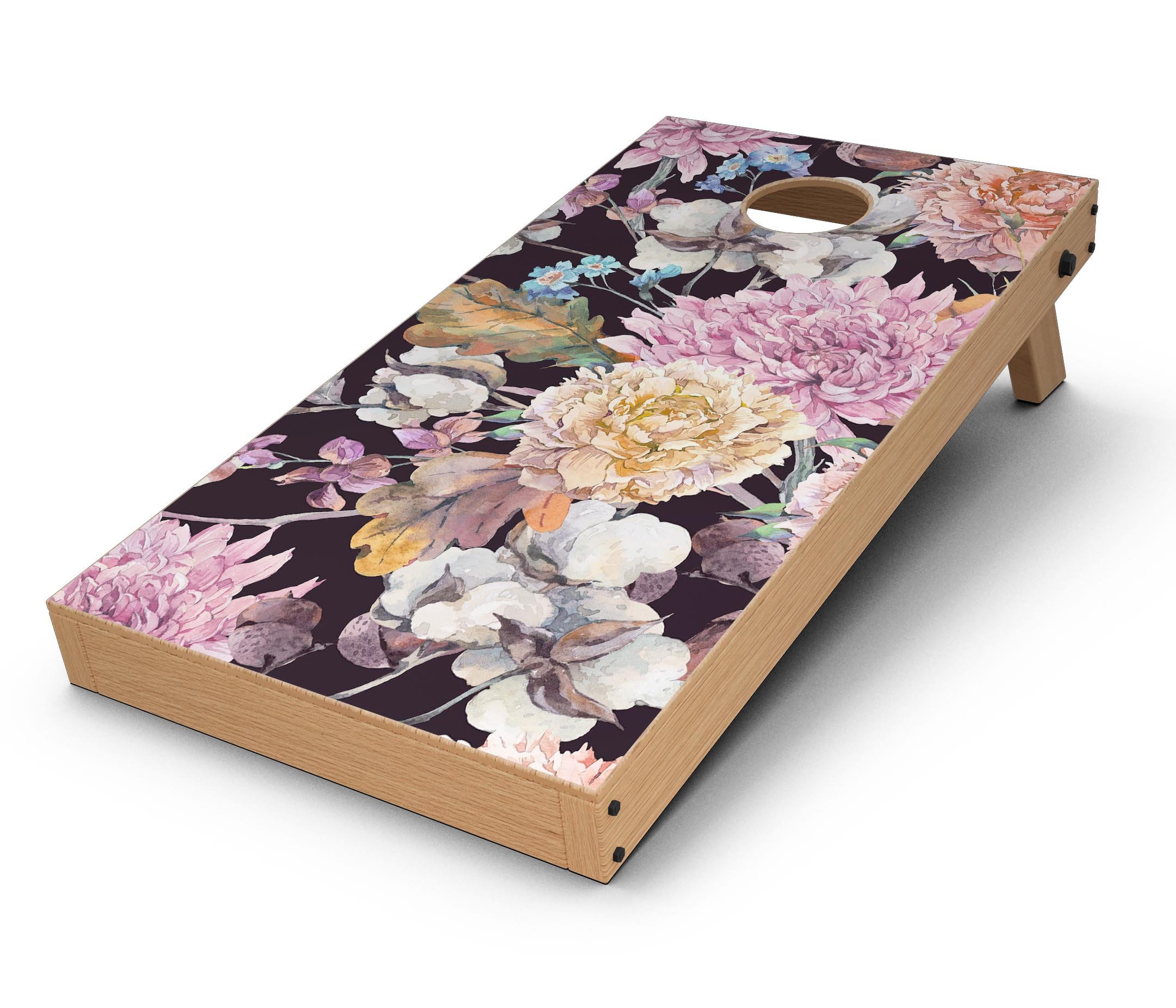 Design Skinz Summer Tropical Skin Set for Cornhole (Skin Only) - Summer Watercolor Floral v1