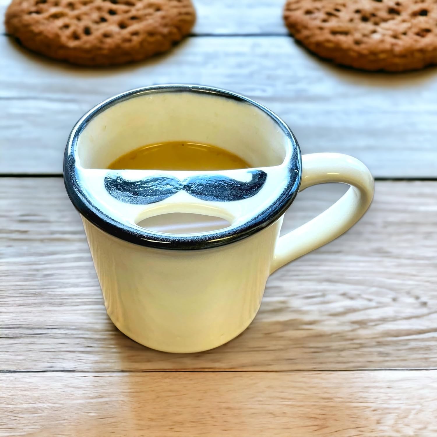 Taconic Shave Mustache Guard Mug - Protect Your Moustache from Coffee, Tea and Other Beverages - Premium Stoneware - Handmade by Artisans in the U.S.A. - 12 oz. Capacity