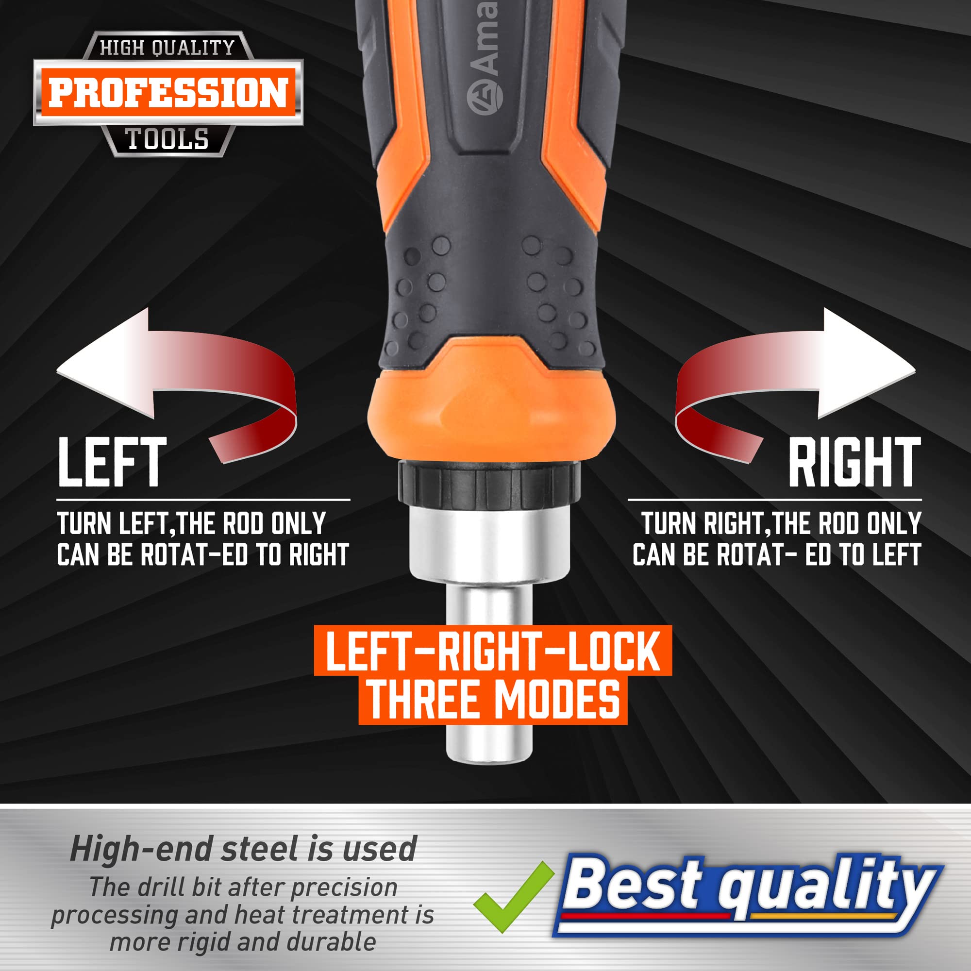 Amartisan 22 IN 1 Ratchet Screwdriver Set, Precision Multi-bit Ratchet Screw Drivers, Slotted/Philips/Pozi/Torx