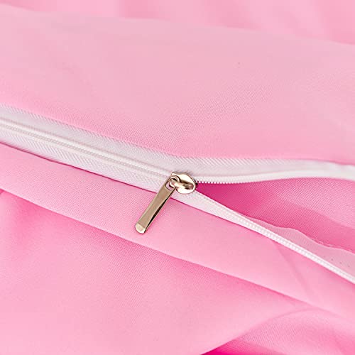Colourful Snail Duvet Cover 3 Piece Set, Ultra Soft Double Brushed Microfiber Comforter Cover with Zipper Closure and Corner Ties, Queen, Pink