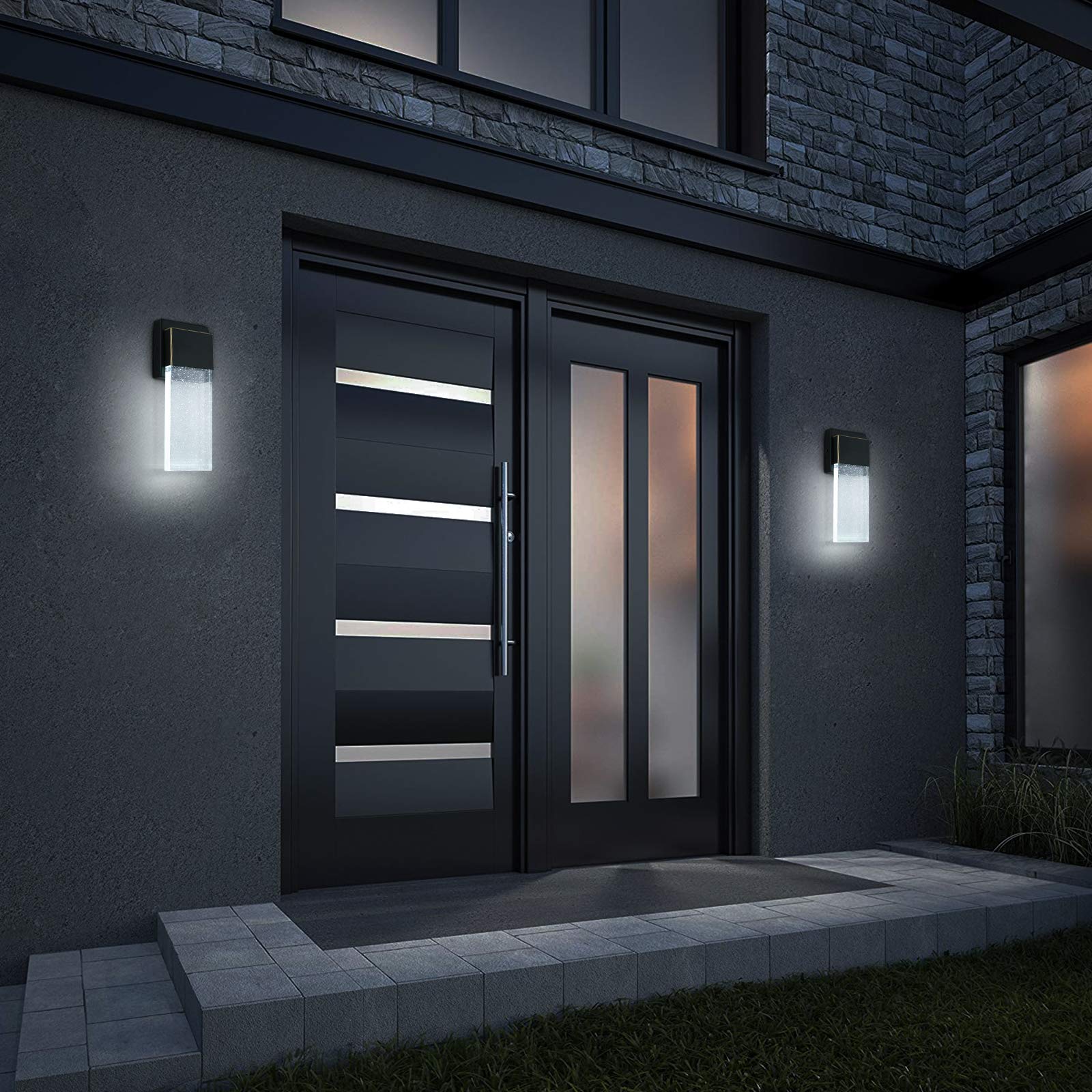 Derynome Outdoor Wall Sconce 2 Pack,Wall Light Fixture with Bubble Glass for Doorway Garden Hallway Patio Living Room,Oil Rubbed Bronze