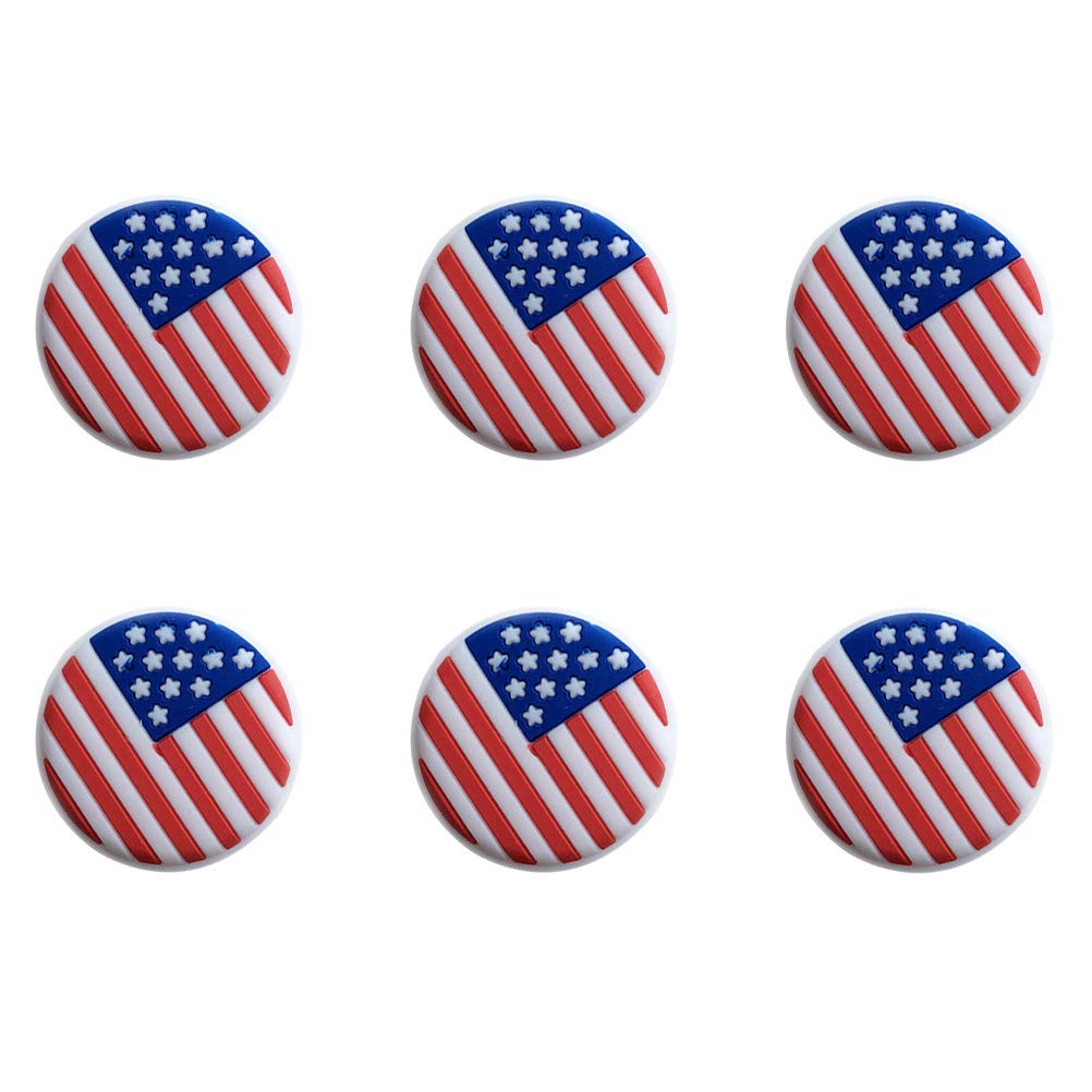 Amosfun 12PCS Tennis Racket Vibration Silicone American Flag Tennis Racquet Shock Absorbers Tennis Racket Strings Dampers for Player