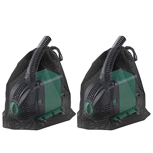 Awvlvwa Pond Pump Filter Bag, 12.2"x 15.9" 2 Pack Drawstring Pond Mesh Pump Barrier Bags for Pool Biofilters Aquarium Filtration, Protection Cover from Needles/Leaves/Hair for Outdoor Fountain
