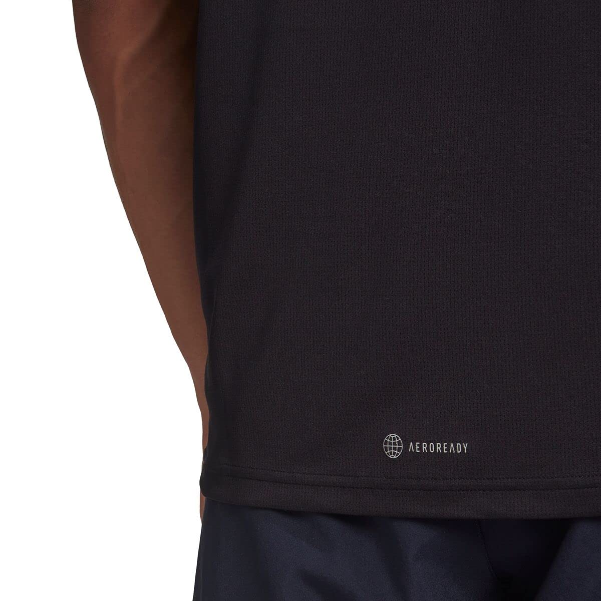 adidas Men's Run It Tee, Black (Sleeve Logo), Large