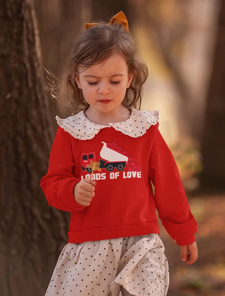 Tractor Valentines Sweatshirt Girls Boys Toddlers Kids Dinosaur Sweater Style 5T Red