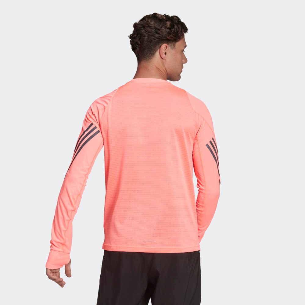 adidas Men's Run Icon Full Reflective 3-Stripes Long Sleeve, Black, X-Large