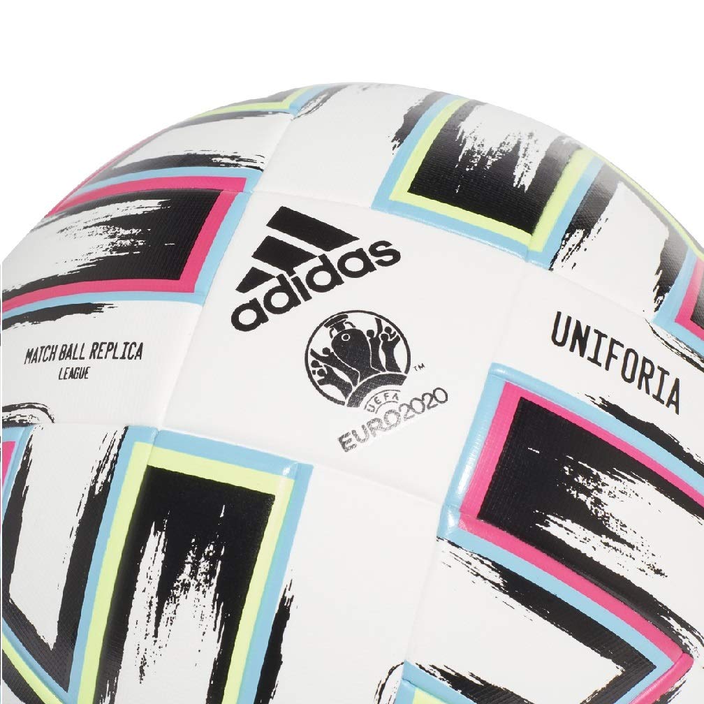adidas Uniforia League Soccer Ball White/Black/Signal Green/Bright Cyan 4