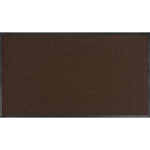 Amazon Basics Molded Carpet & Rubber Commercial Scraper Entrance Mat Square Pattern 3x5 Brown