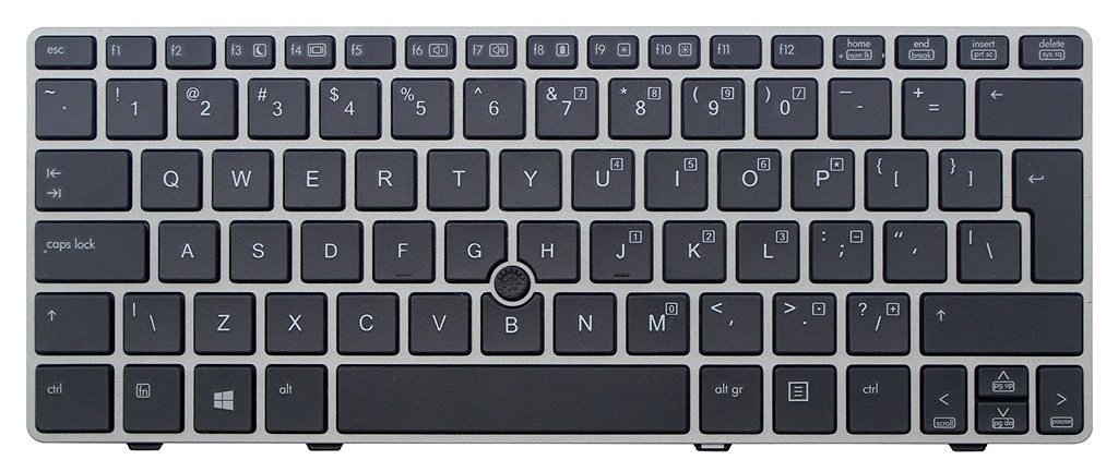 Original New for HP EliteBook 2560p 2570p US Keyboard with Silver Frame
