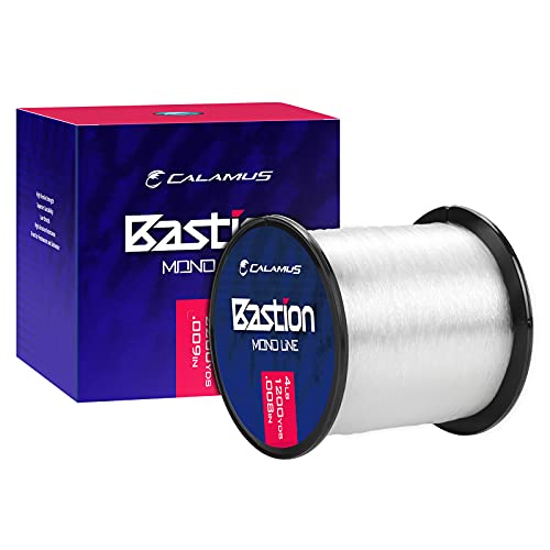 Calamus Bastion Monofilament Fishing Line - Strong Abrasion Resistant Mono Line, 4LB 1200Yard 0.200mm- Clear
