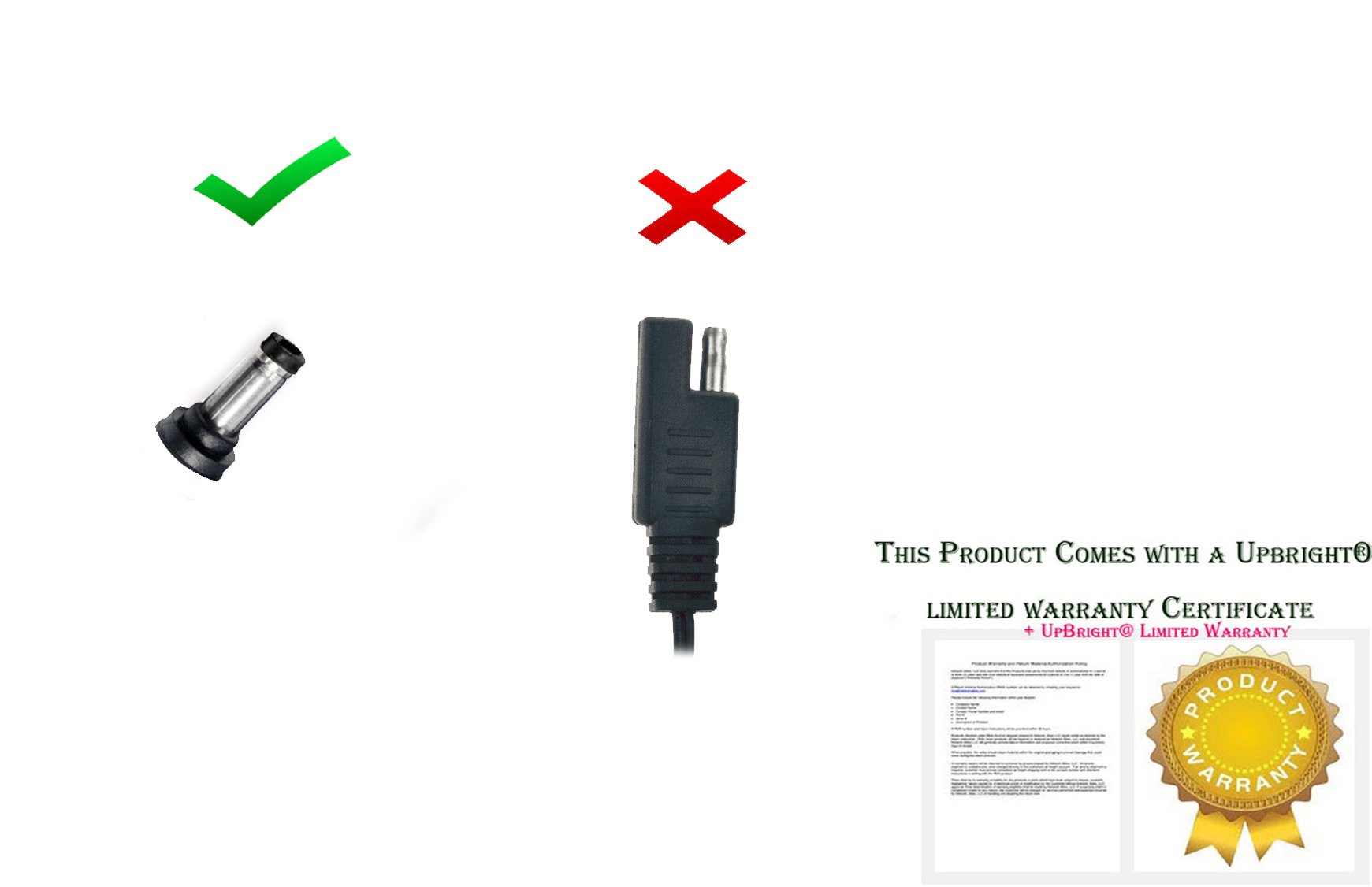 UpBright 24V AC/DC Adapter Compatible with Pulse Performance Products 100W 24 Volt Lightning Electric Scooter 100 watt 24Vdc Green Machine ATV Four Wheeler Quad Ride On LightWave 161112 jrt11 Charger