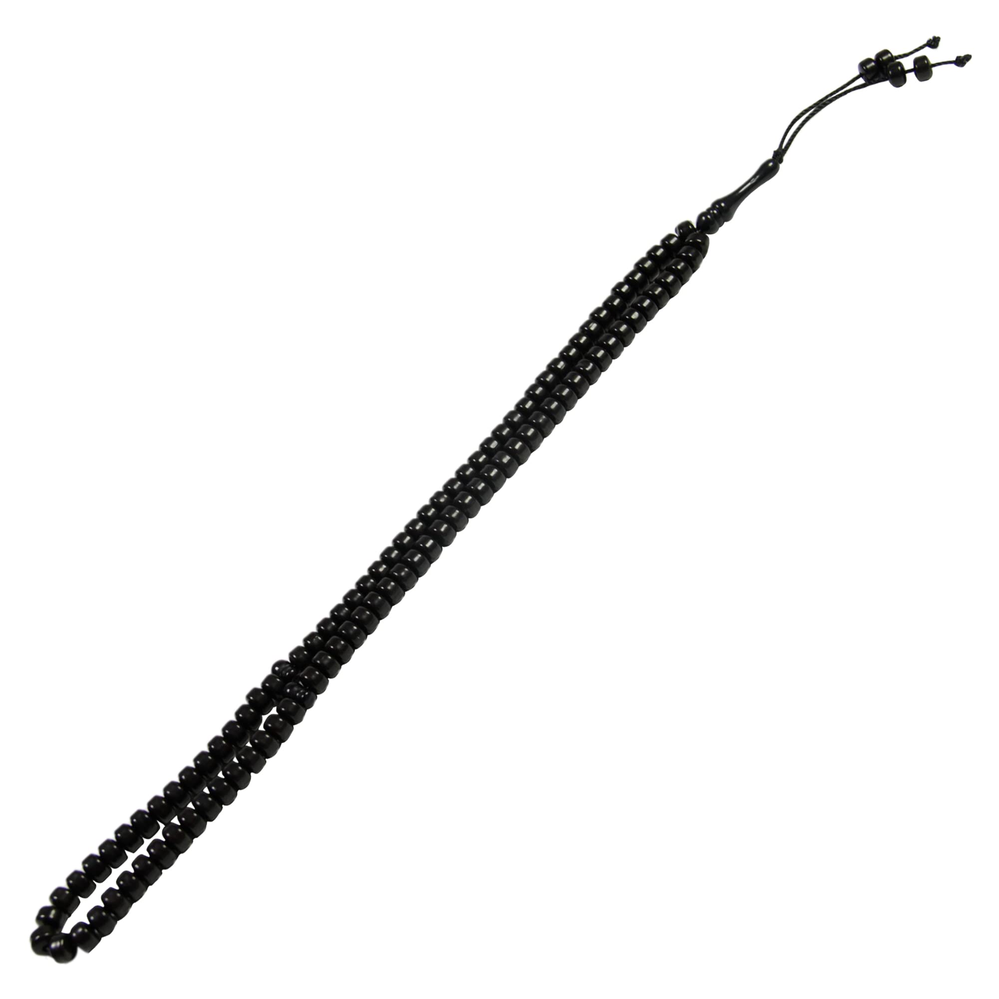 99 Count Circle Black Plastic Rosary Prayer Dikr Beads with Sections