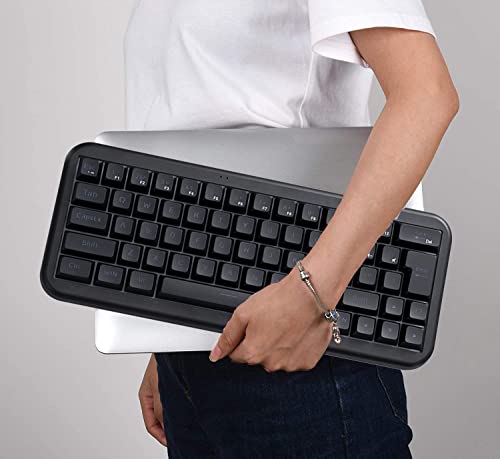 60% Wireless Gaming Keyboard,Portable 2.4G Rechargeable RGB Computer Keyboards,Compact Retro Typewriter 63 Keys Keyboard with Detachable Wrist Rest for Windows Mac PC Xbox PS4 Gamers