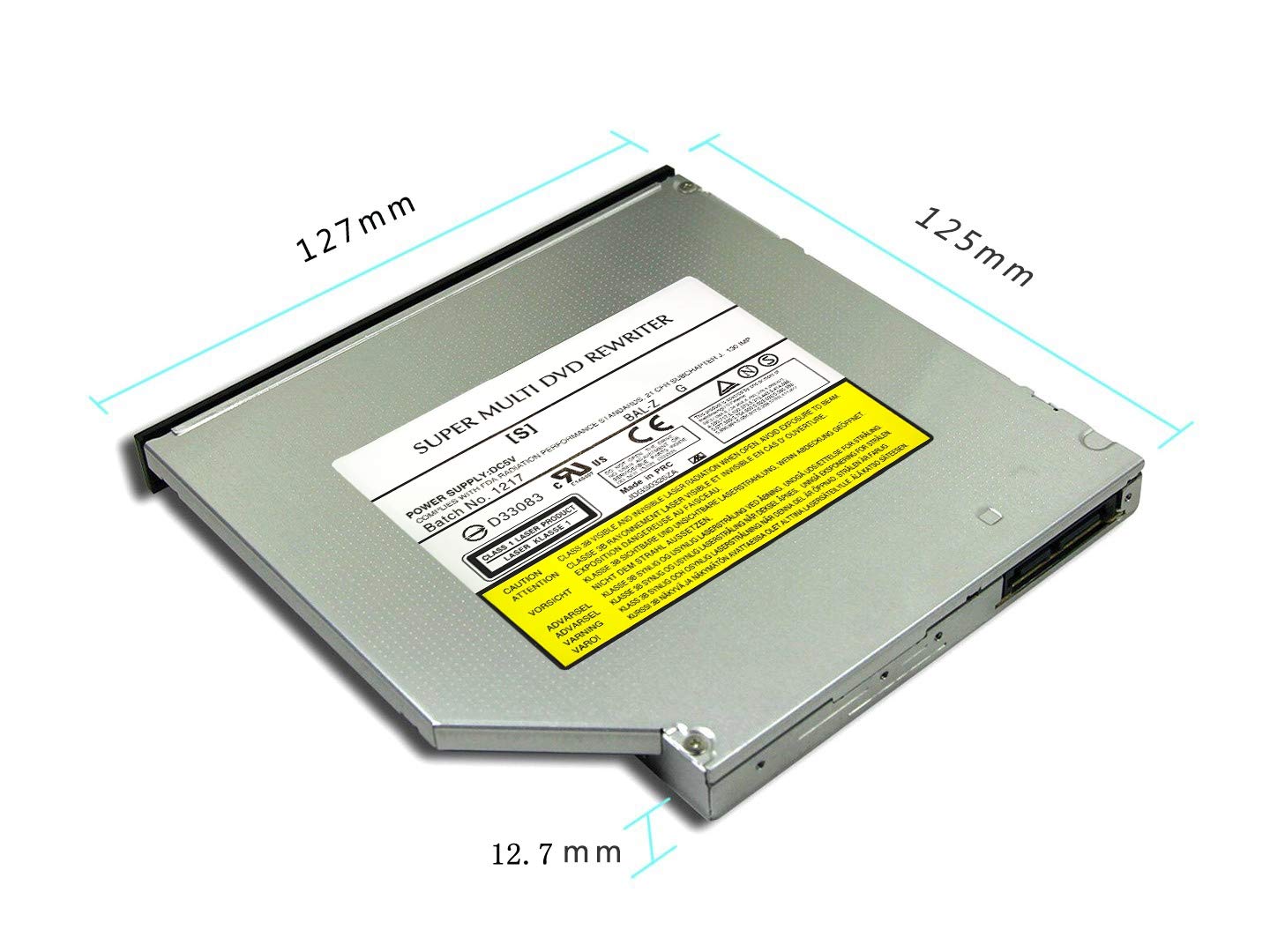 OSGEAR Internal Thick 12.7mm SATA 8X DVDRW CD DVD RW ROM Burner Writer Laptop Replacement PC Mac Tray Loading Drive for Asus Acer HP Dell Lenovo Samsung Sony