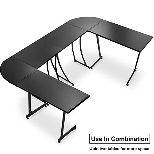 ZenStyle L-Shape Corner Computer Desk Home Office PC Laptop Table Multipurpose Gaming Workstation with Solid Steel Frame/Waterproof Desktop