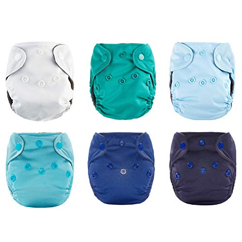 Thank u Mom Newborn Cloth Diaper All in One with Umbilical Cord Snap 6Pack (Nature Color)